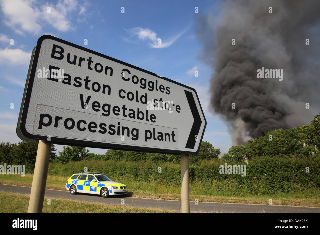 Easton, Grantham, Lincolnshire. 15th July, 2013. Fifteen fire tenders ...