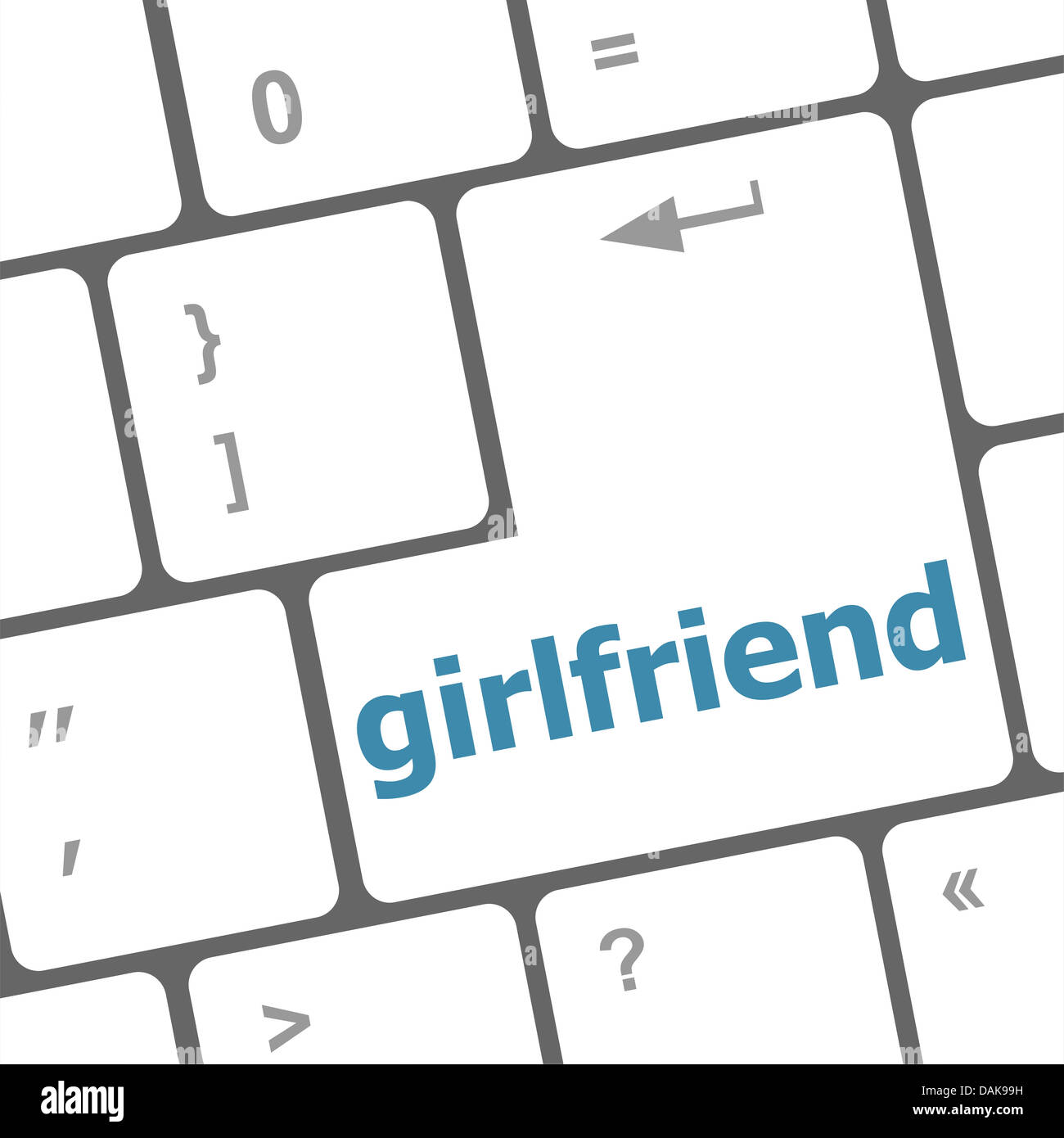 girlfriend button on computer pc keyboard key Stock Photo - Alamy