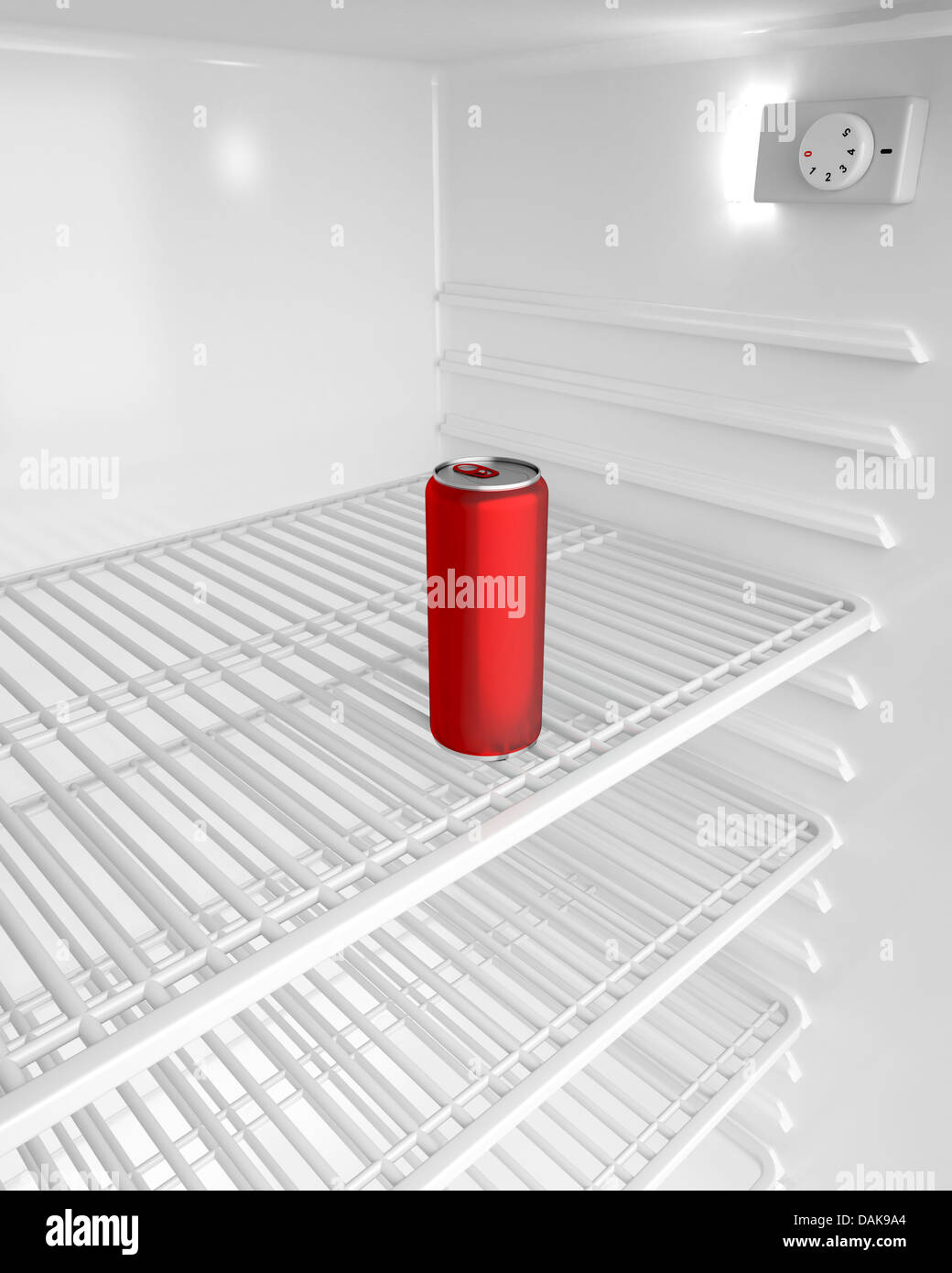 Red aluminum can in the fridge Stock Photo - Alamy