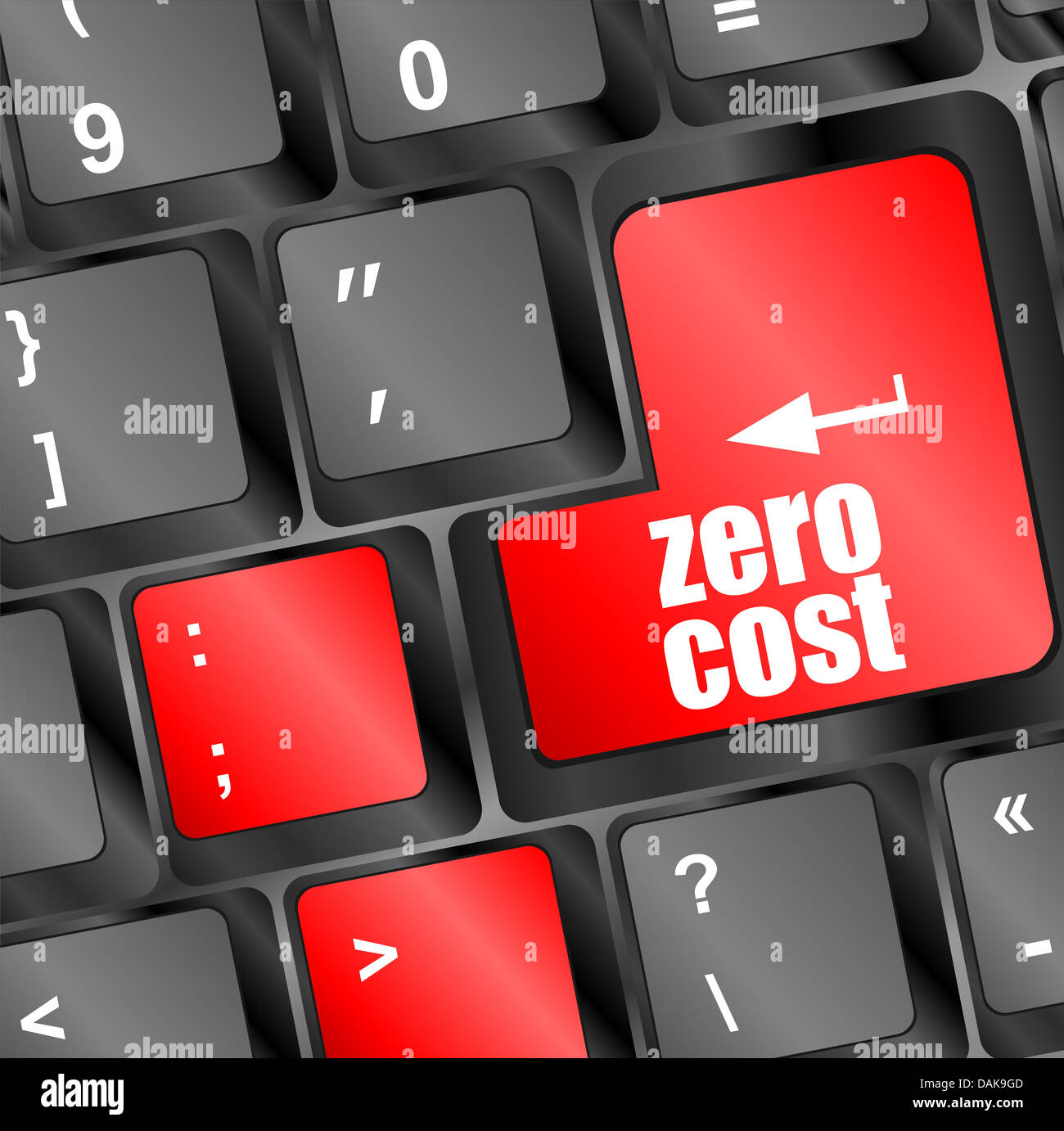 zero cost button on computer keyboard key Stock Photo - Alamy