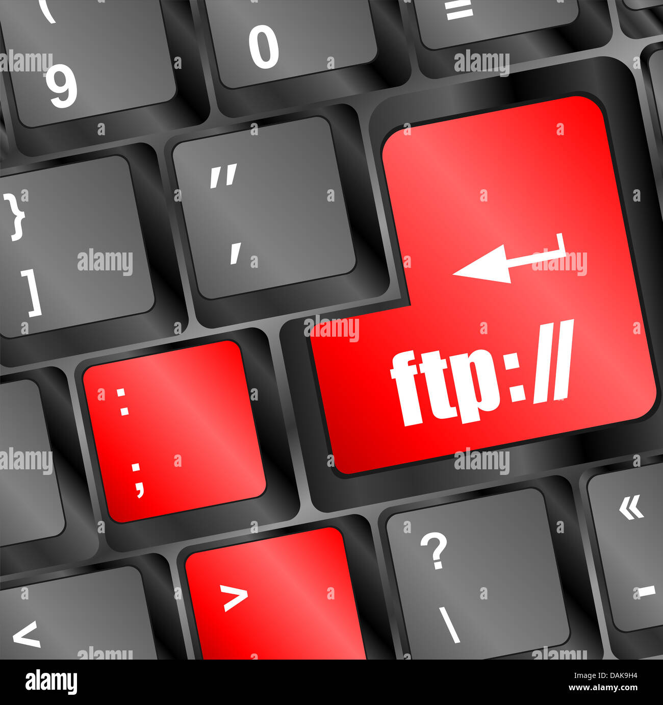 Computer keyboard with ftp key, technology background Stock Photo - Alamy