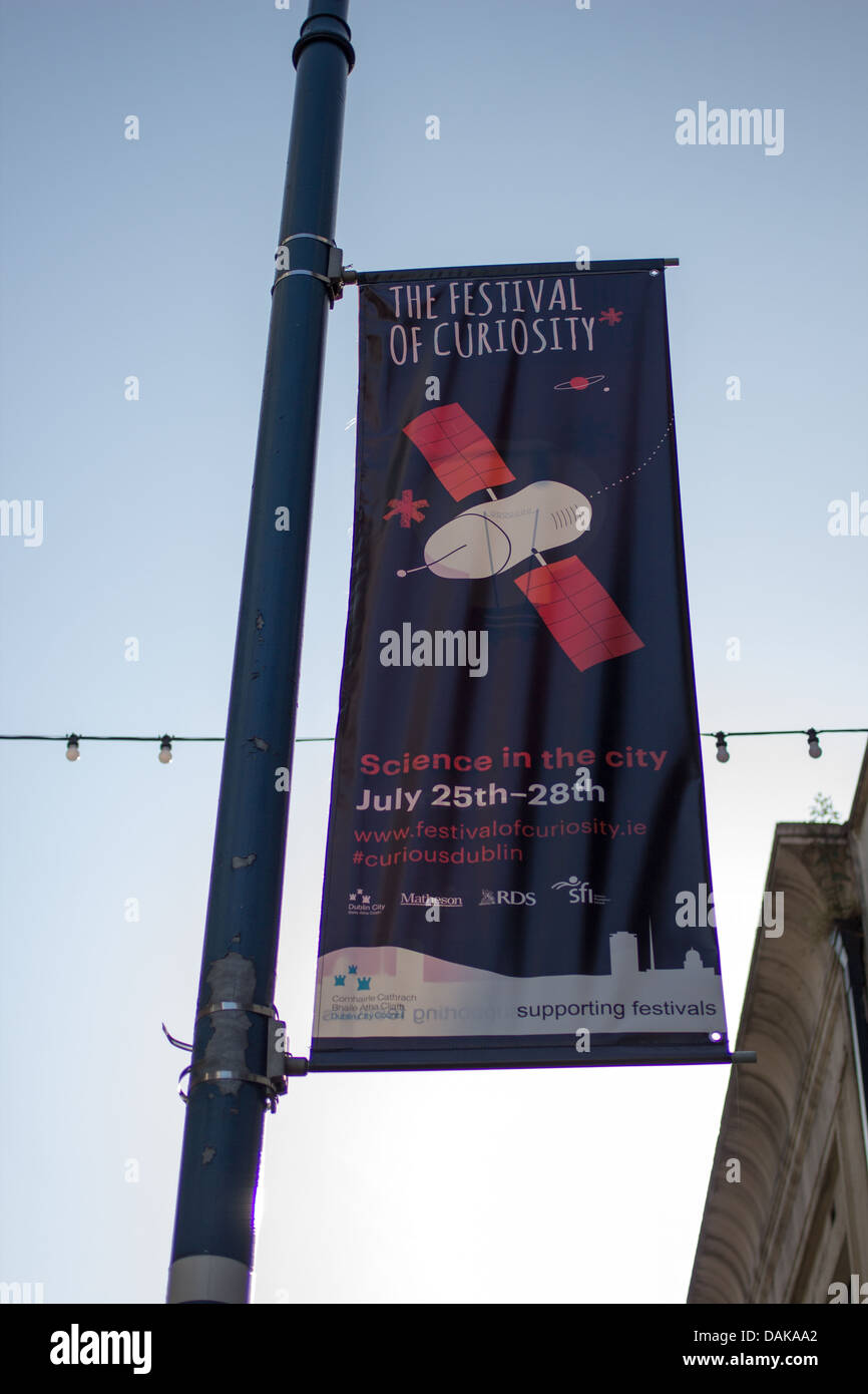 Banner advertising The Festival of Curiosity Stock Photo - Alamy
