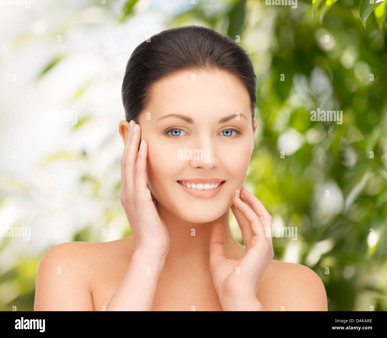 beautiful woman on nature Stock Photo - Alamy