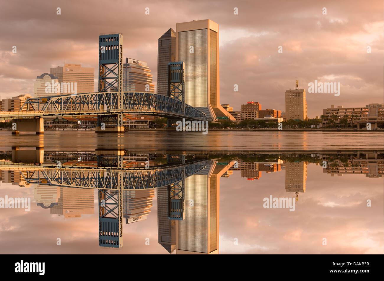 MAIN STREET BRIDGE DOWNTOWN SKYLINE SAINT JOHNS RIVER JACKSONVILLE ...