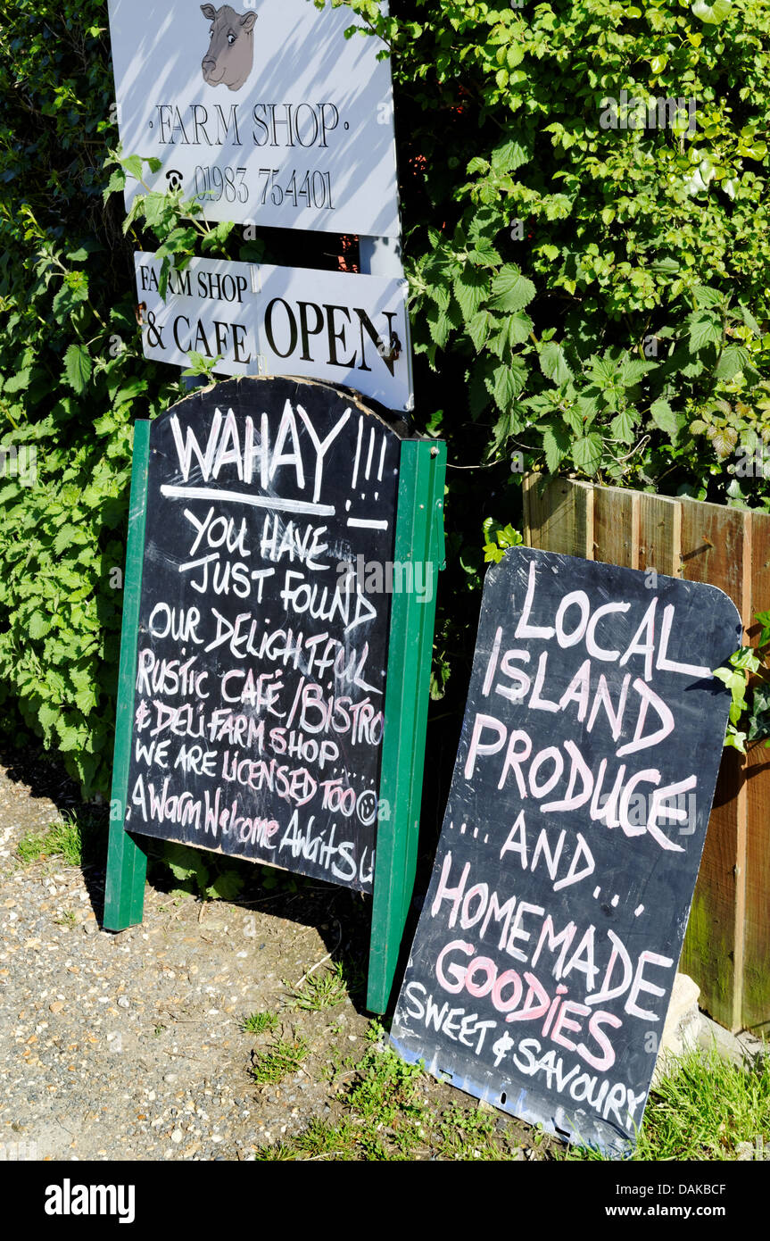Local Food Signs, Freshwater, Isle of Wight, England, UK, GB Stock ...