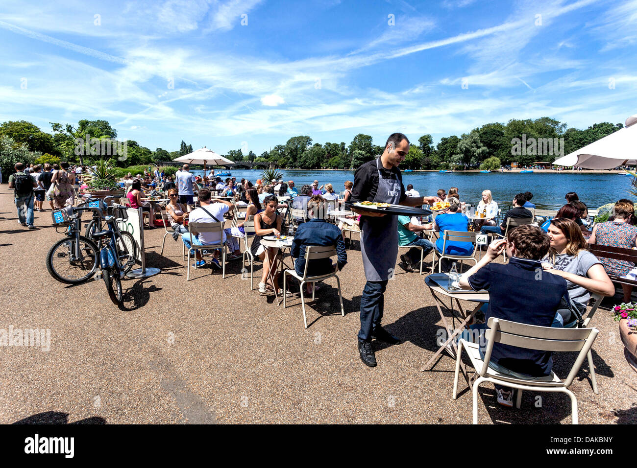 The Serpentine Lido café, Hyde Park, London, England, UK Stock Photo ...