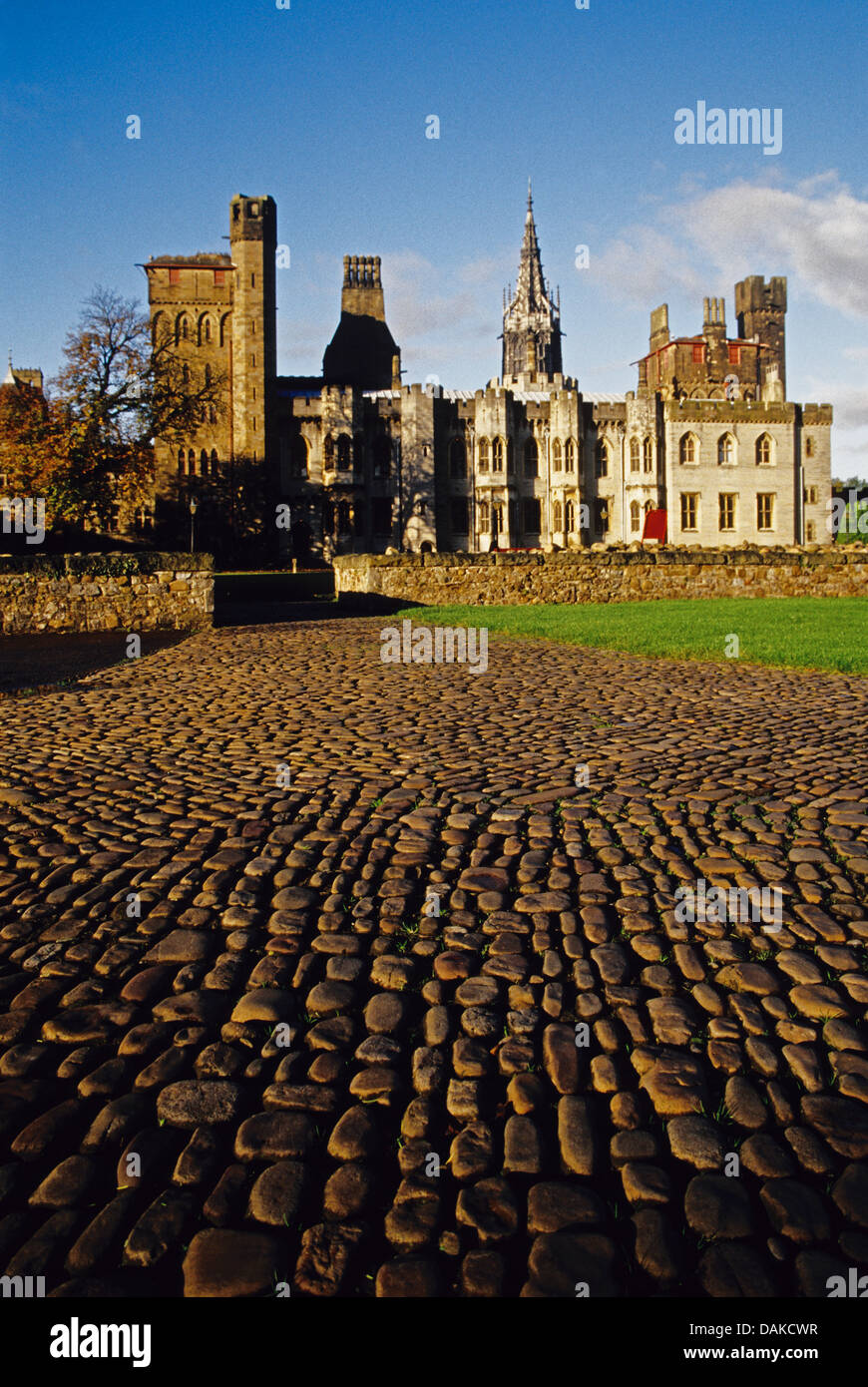 Cardiff Castle cobblestones lead to Victorian Gothic revival mansion in ...