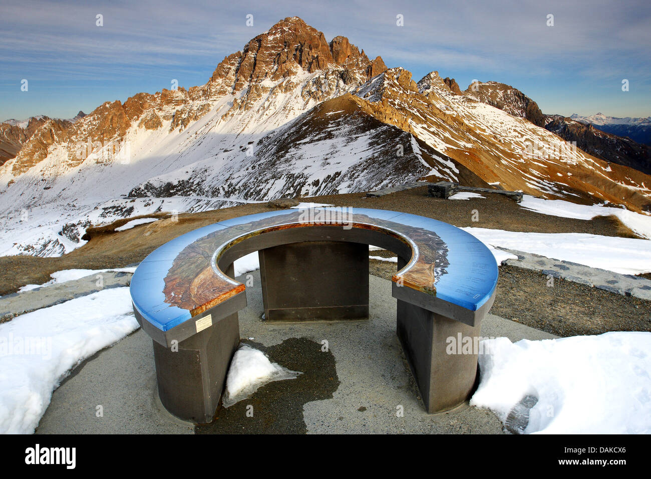 information sign, Col de Galibier; le Grand Galibier; le Petit Galibier ...
