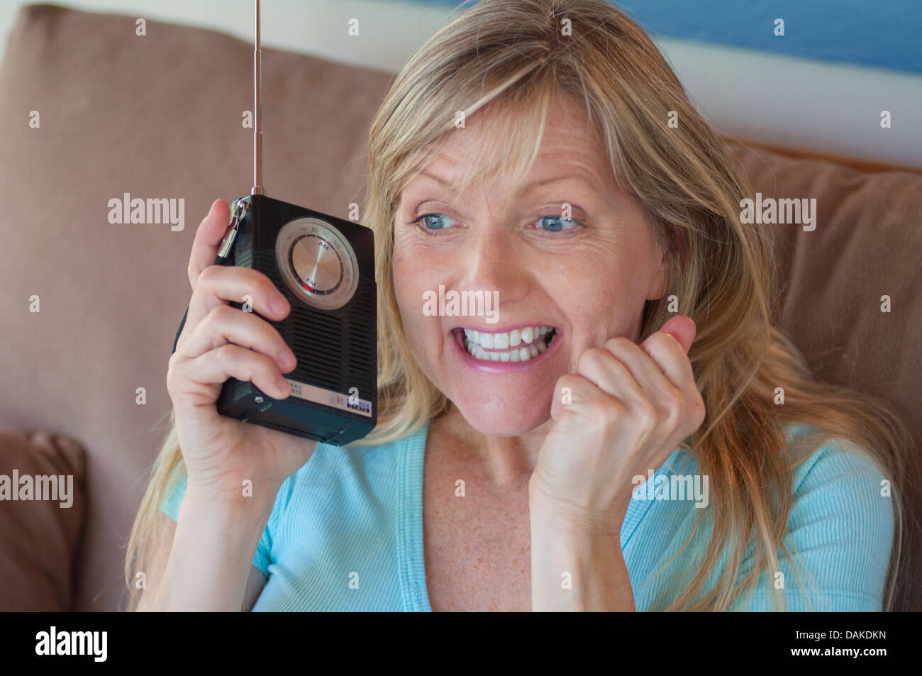 Excited woman hi-res stock photography and images - Alamy