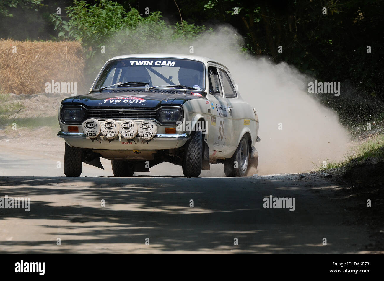 Ford Escort Rally Car at the Goodwood Festival of Speed. Tail slide ...