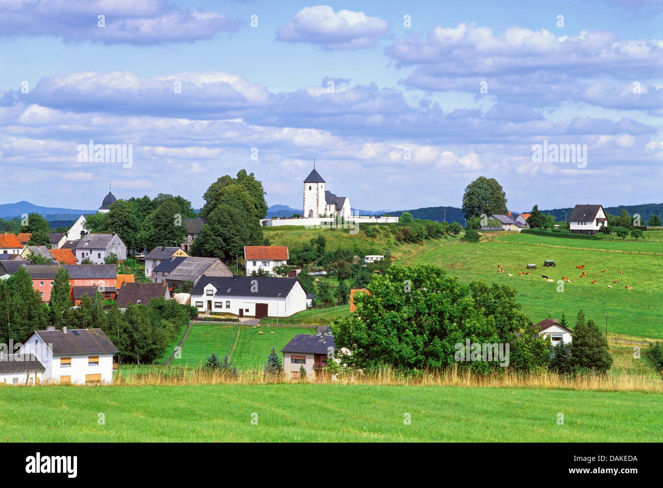 Hohe acht at the left and nuerburg at the right hi-res stock ...