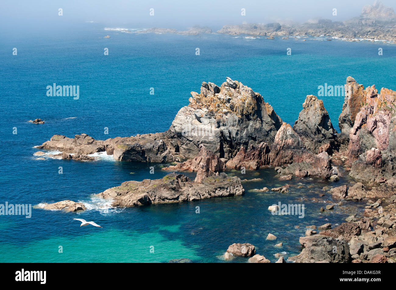 View towards Fort Clonque, Alderney, Channel Islands, from Telegraph ...