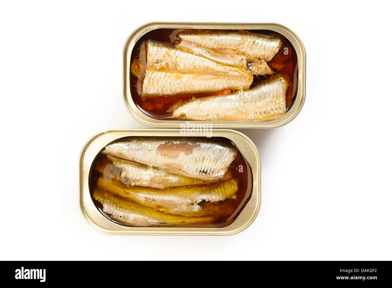 sardines in extra virgin olive oil and chilli on white background Stock ...