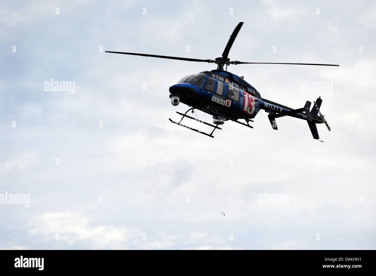 Television news helicopter Stock Photo - Alamy
