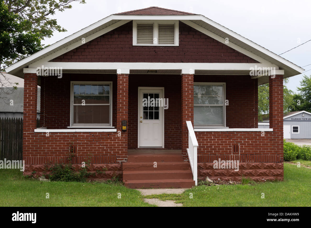 Front door of a private family home in a working class neighborhood ...