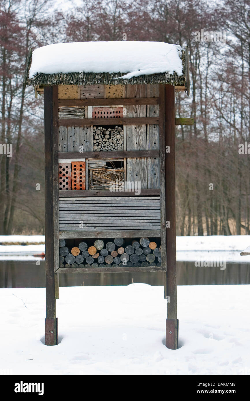 insect hotel in winter with snow, Germany Stock Photo - Alamy