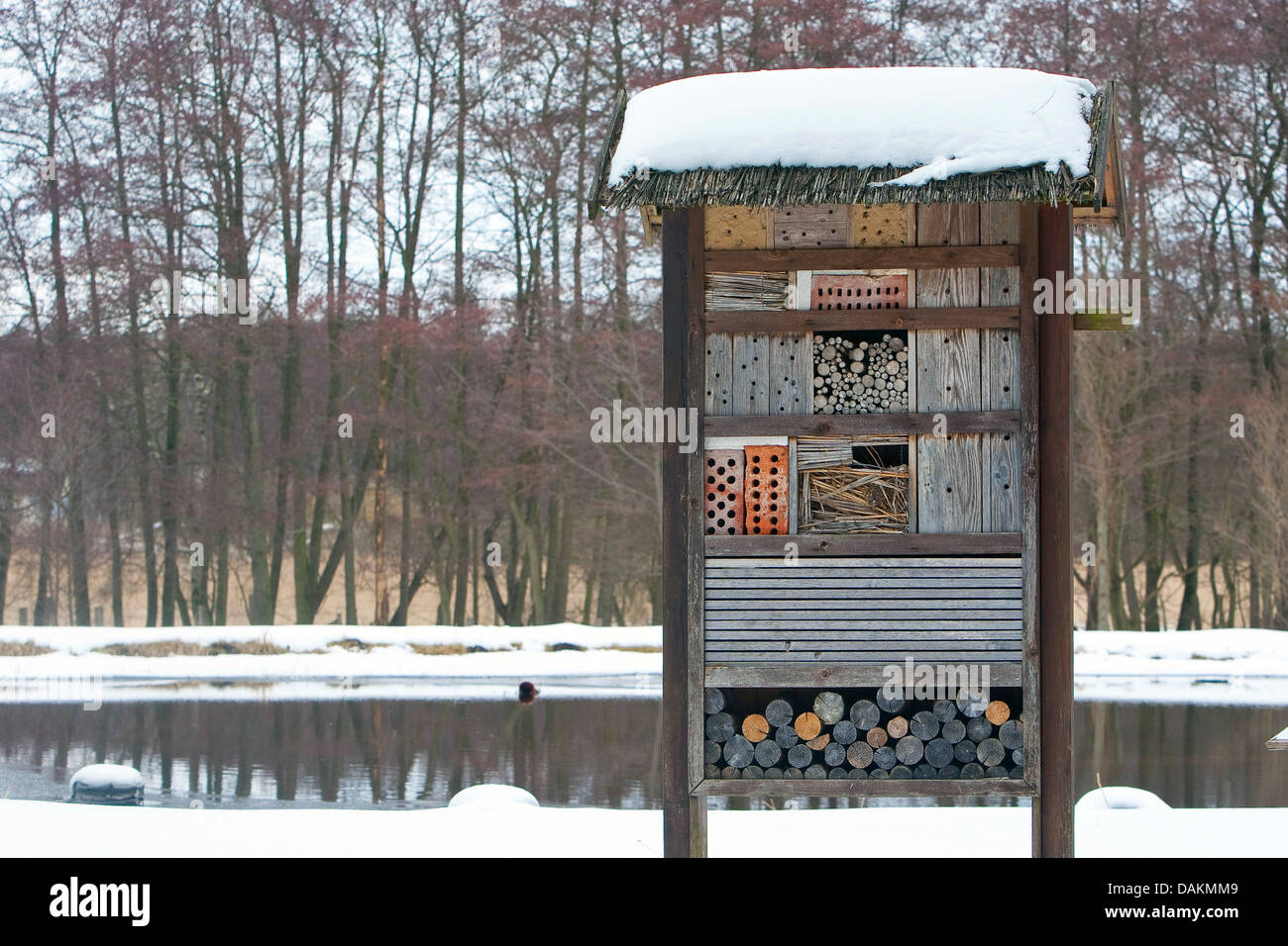 insect hotel in winter with snow, Germany Stock Photo - Alamy