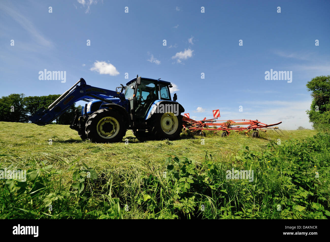 Tedder turning grass hi-res stock photography and images - Alamy