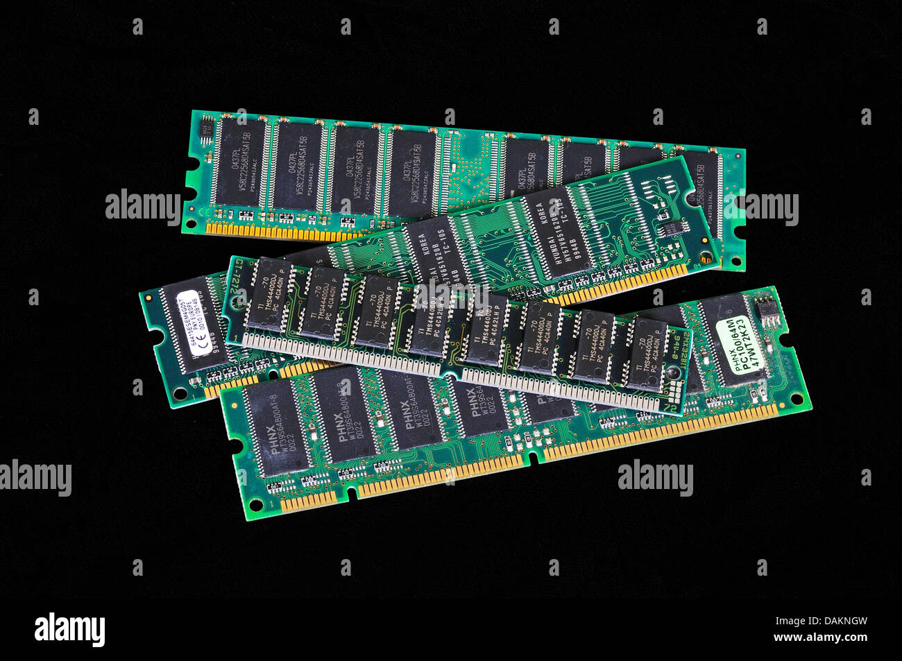 Assortment of RAM modules against a black background Stock Photo - Alamy