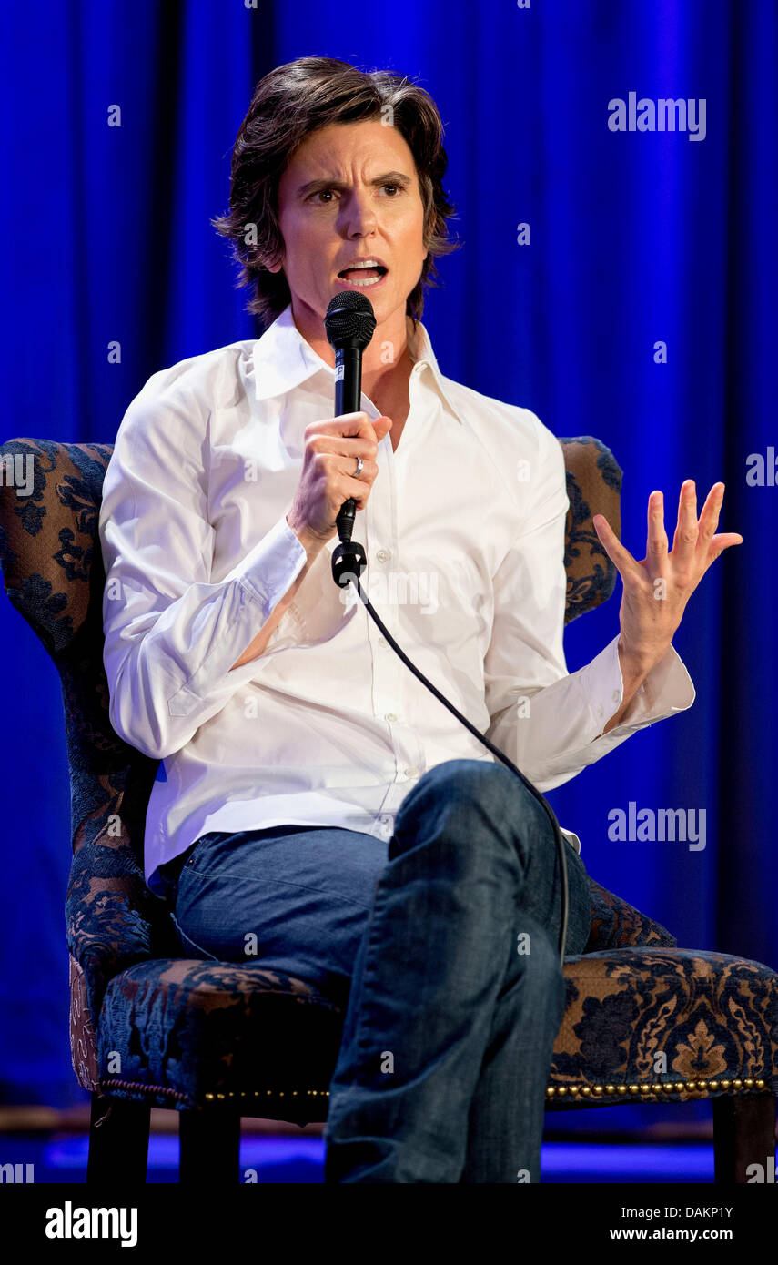 Los Angeles, CA, USA. 15th July, 2013. Comedian TIG NOTARO discusses ...