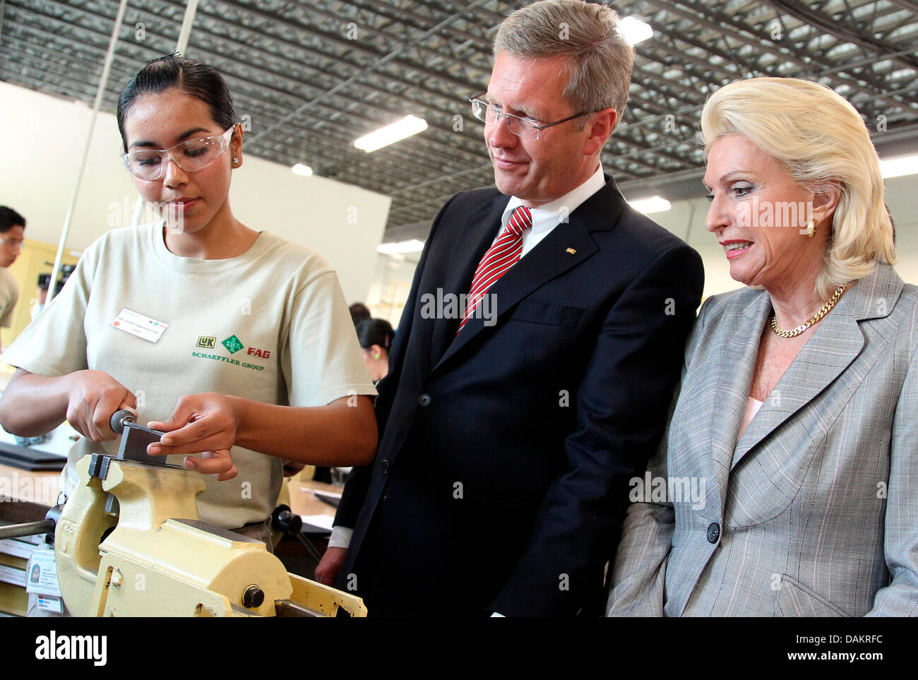 German president Christian Wulff and Maria-Elisabeth Schaeffler watch a ...