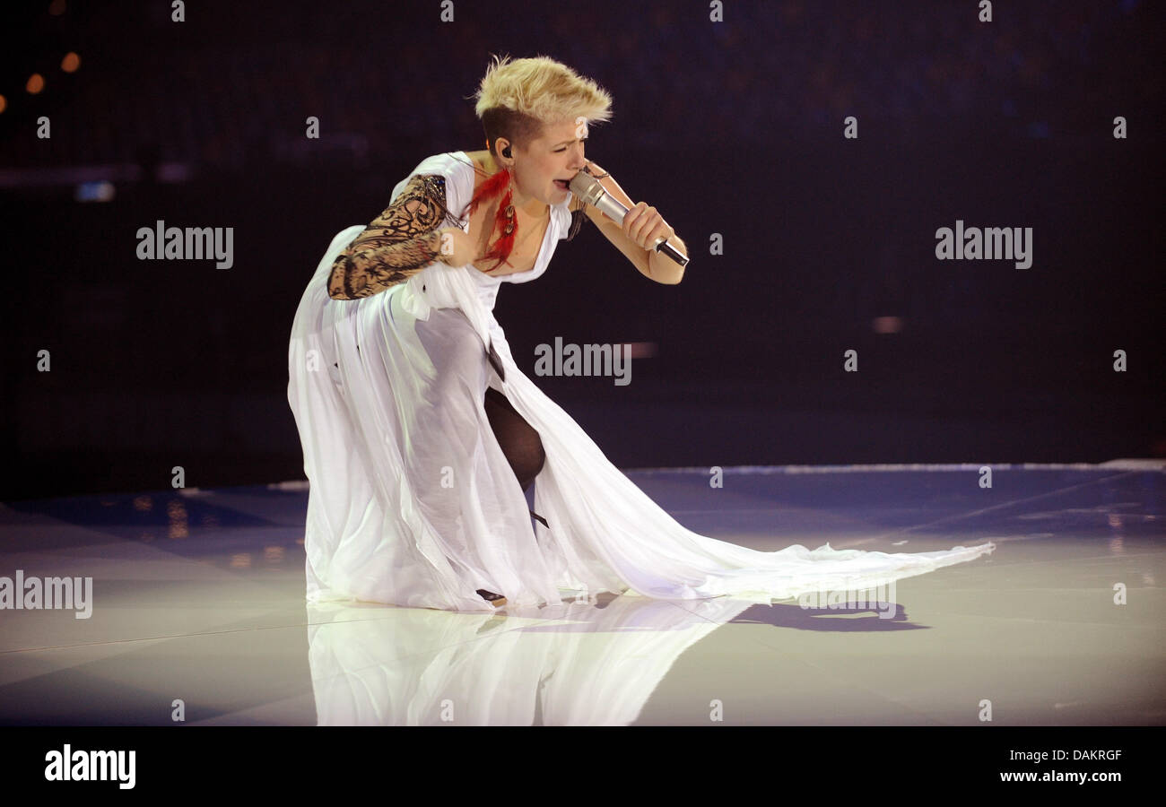 Poli Genova representing Bulgaria performs at the first rehearsal for ...