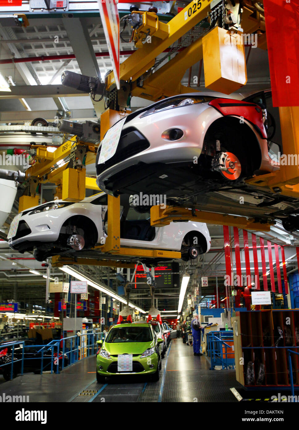 A Ford Fiestas run along the assembly line at the Ford factory in ...