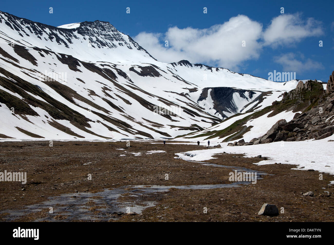 Hikers walking towards Col de la Seigne Stock Photo - Alamy