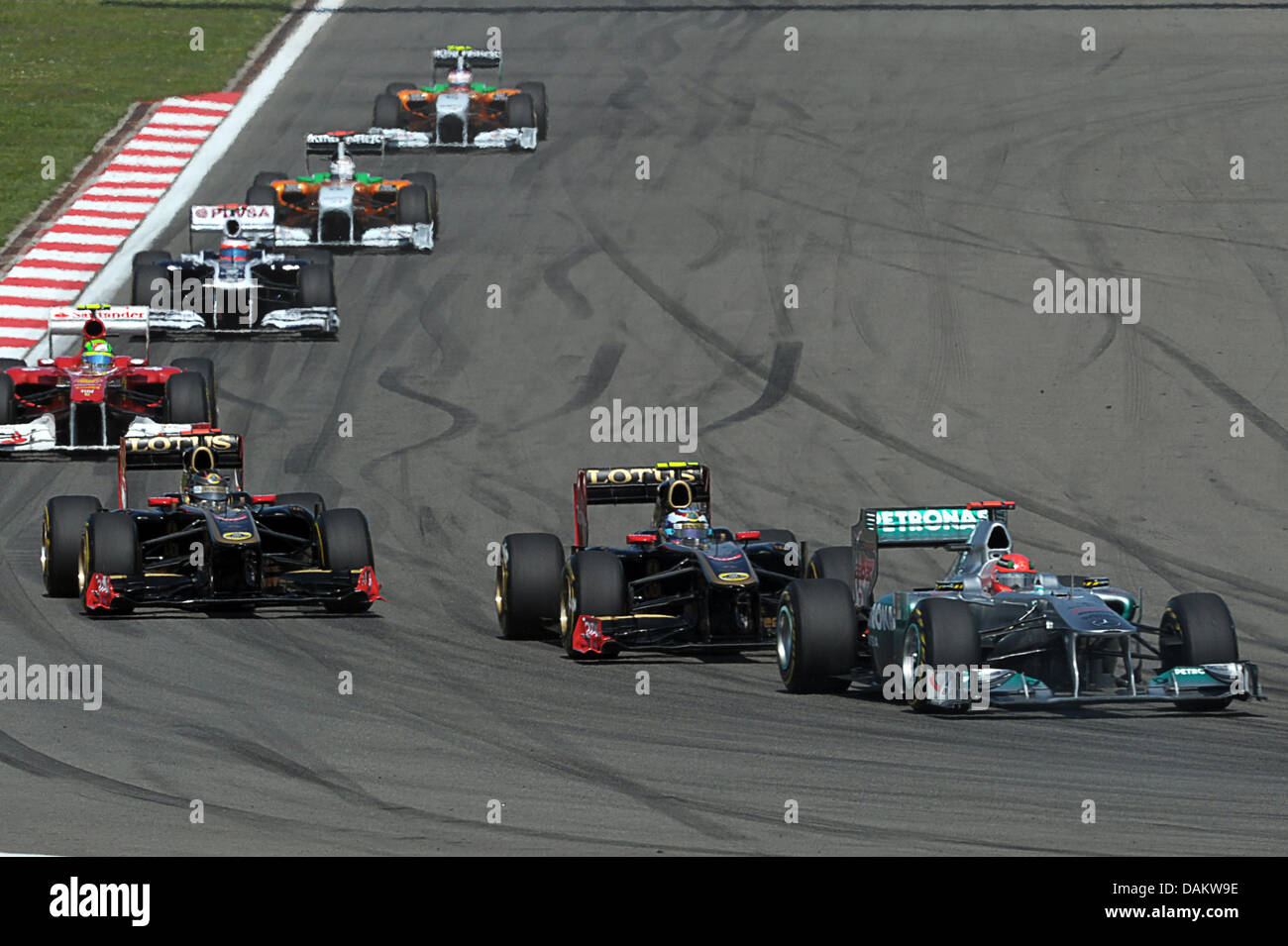 German Formula One driver Michael Schumacher of Mercedes GP ahead of ...