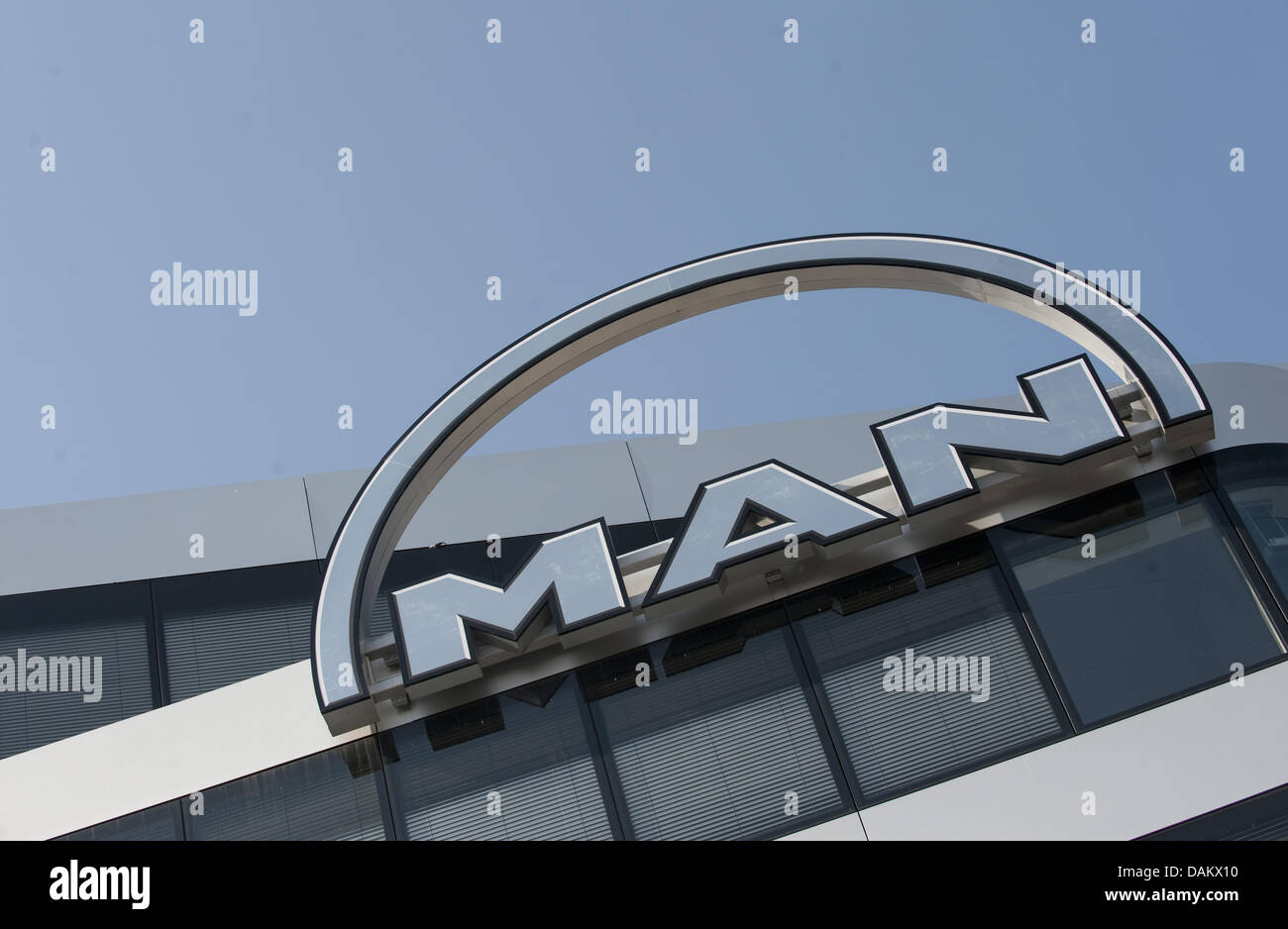 The MAN logo is pictured on the headquarters in Munich, Germany, 21 ...