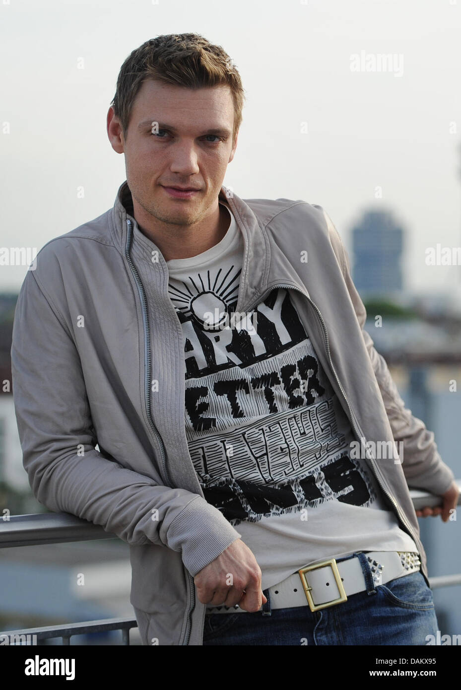 Singer Nick Carter poses on a balcony in Munich, Germany, 10 May 2011 ...