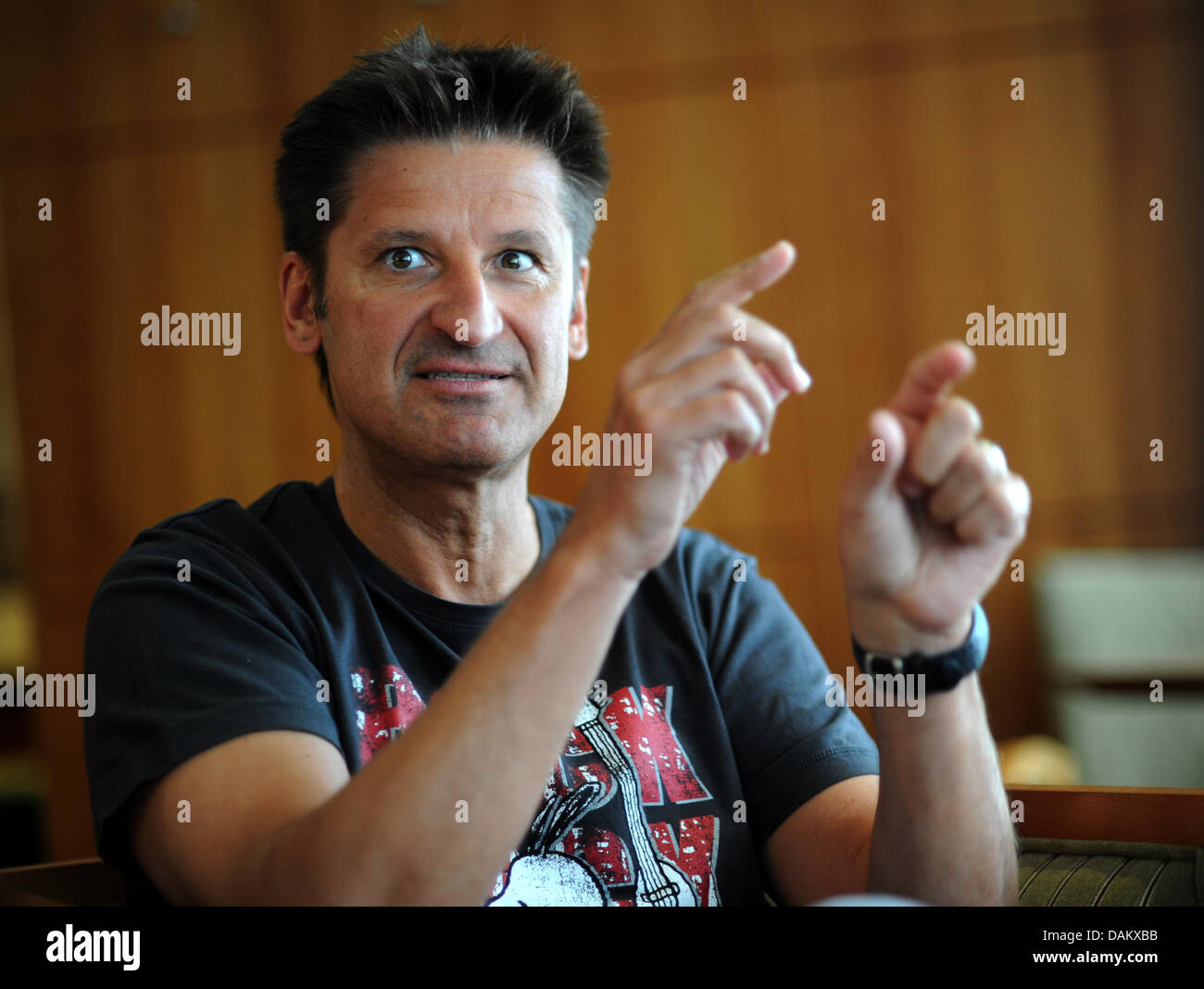 Hartmut Engler,singer of the German pop band 'Pur', is pictured during ...