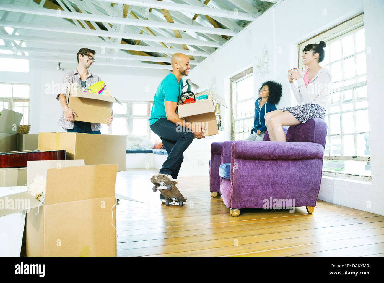 New friends laughing hi-res stock photography and images - Alamy