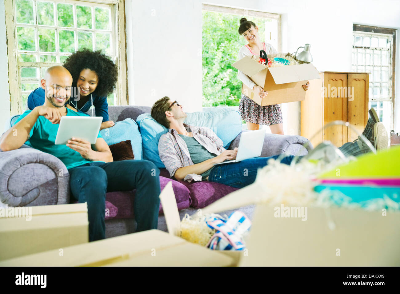 Hanging out with friends at home hi-res stock photography and images ...