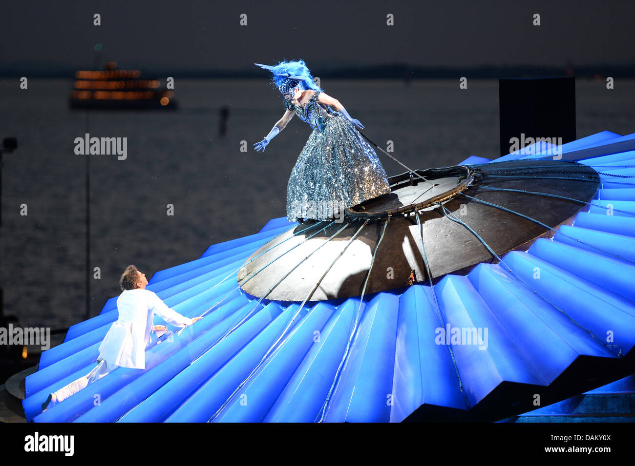 Soprano Ana Durlovski (R) in the role of queen of the night and tenor ...