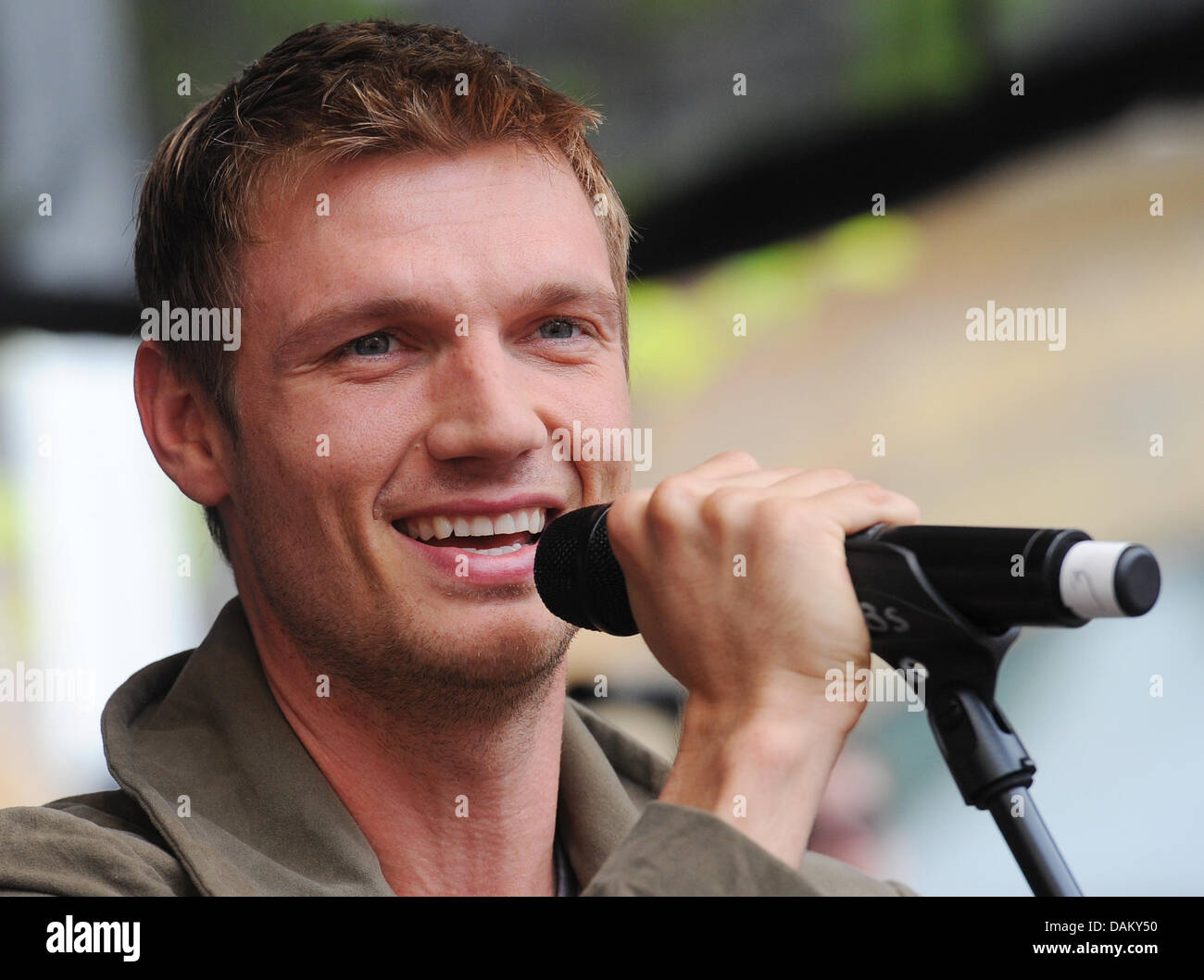 US singer and actor Nick Carter performs at a shopping mall at ...
