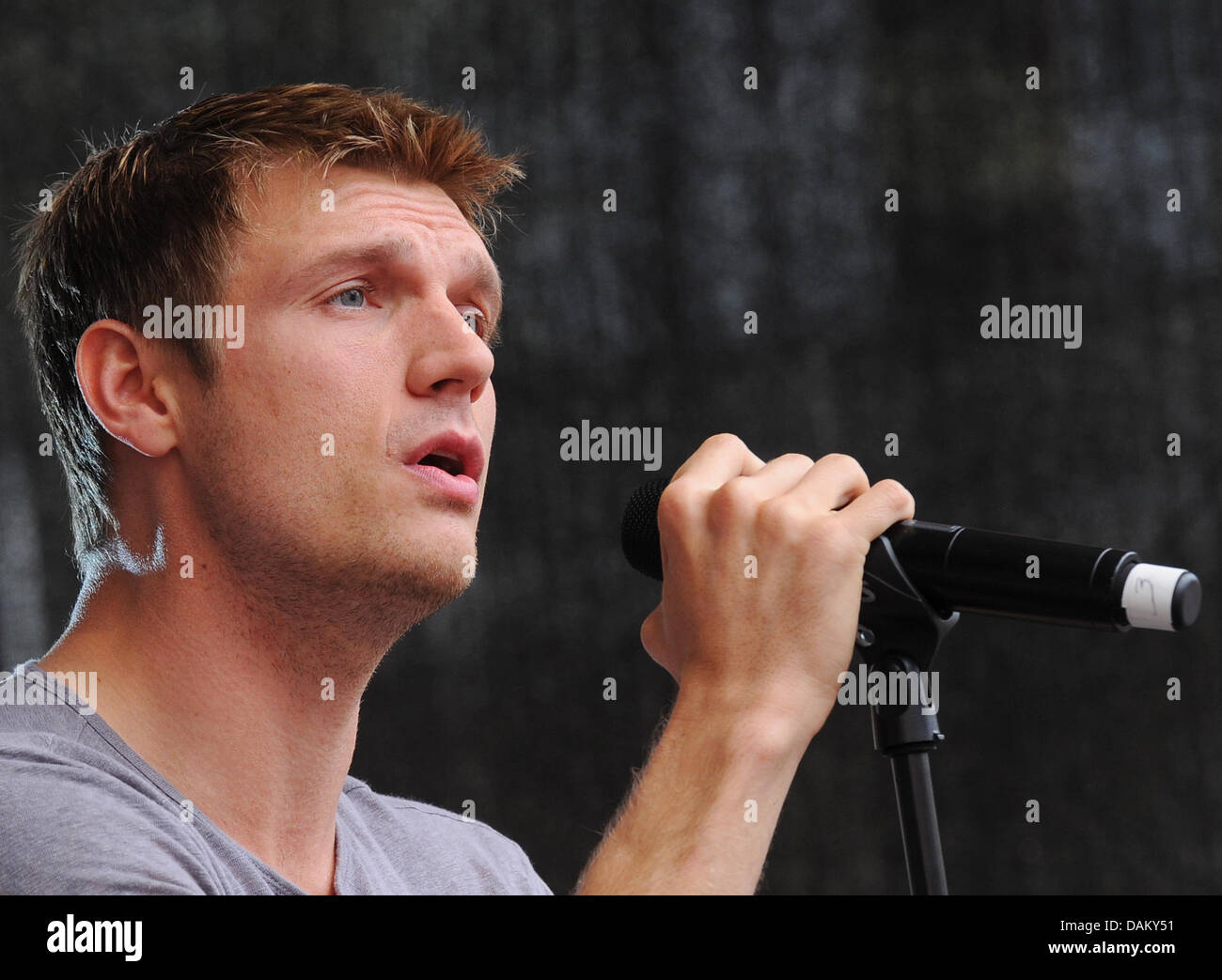 US singer and actor Nick Carter performs at a shopping mall at ...