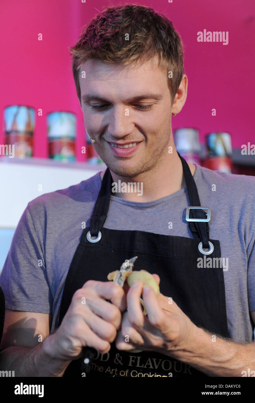 Us singer and actor Nick Carter cooks during a press showcase at Nhow ...