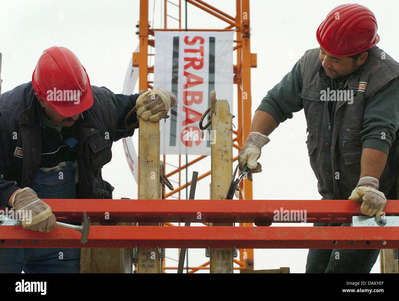 A file picture taken on 12 May 2004 shows construction workers at a ...