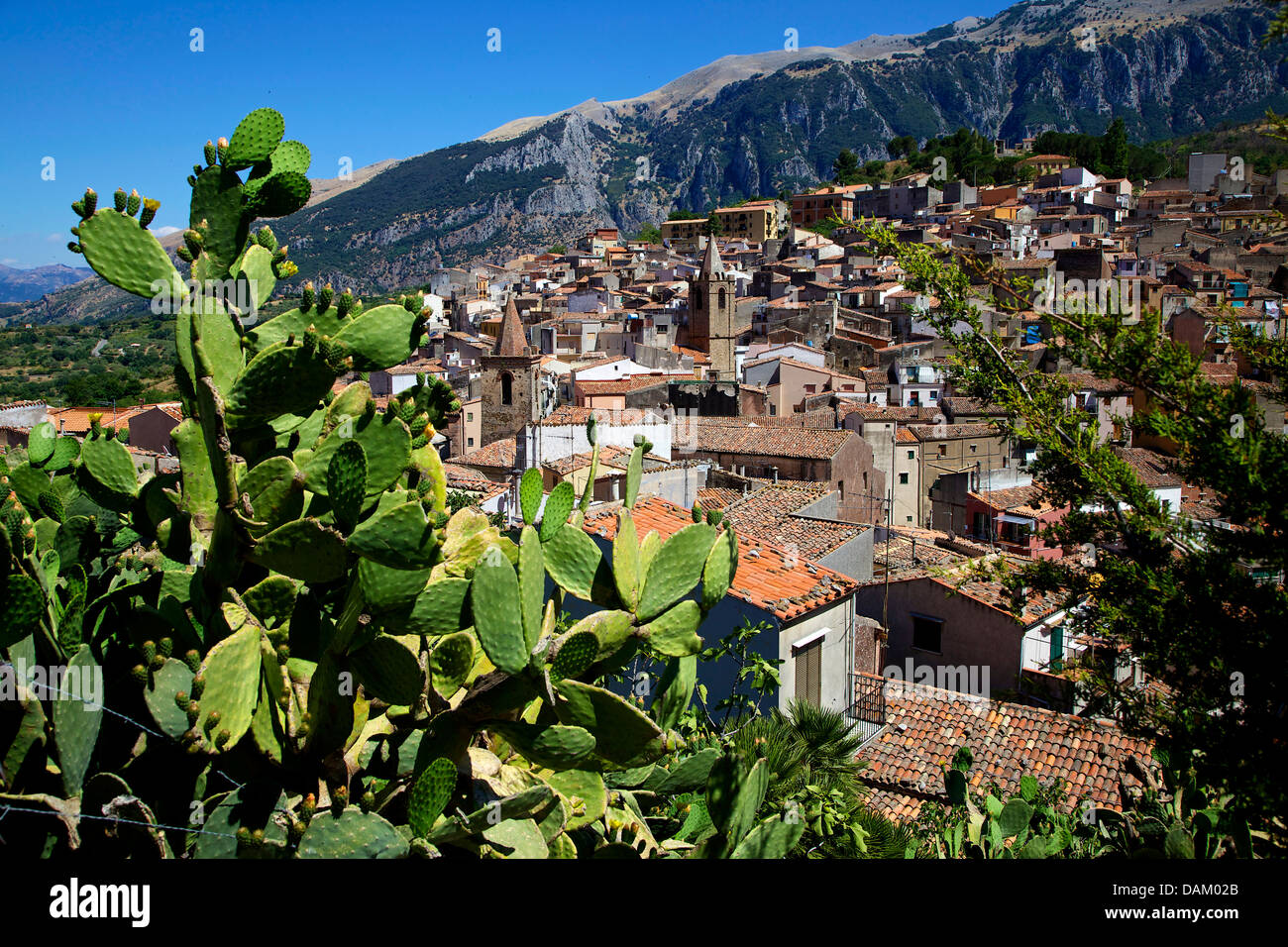 View of the small village of Isnello in the Madonie mountains, Palermo ...