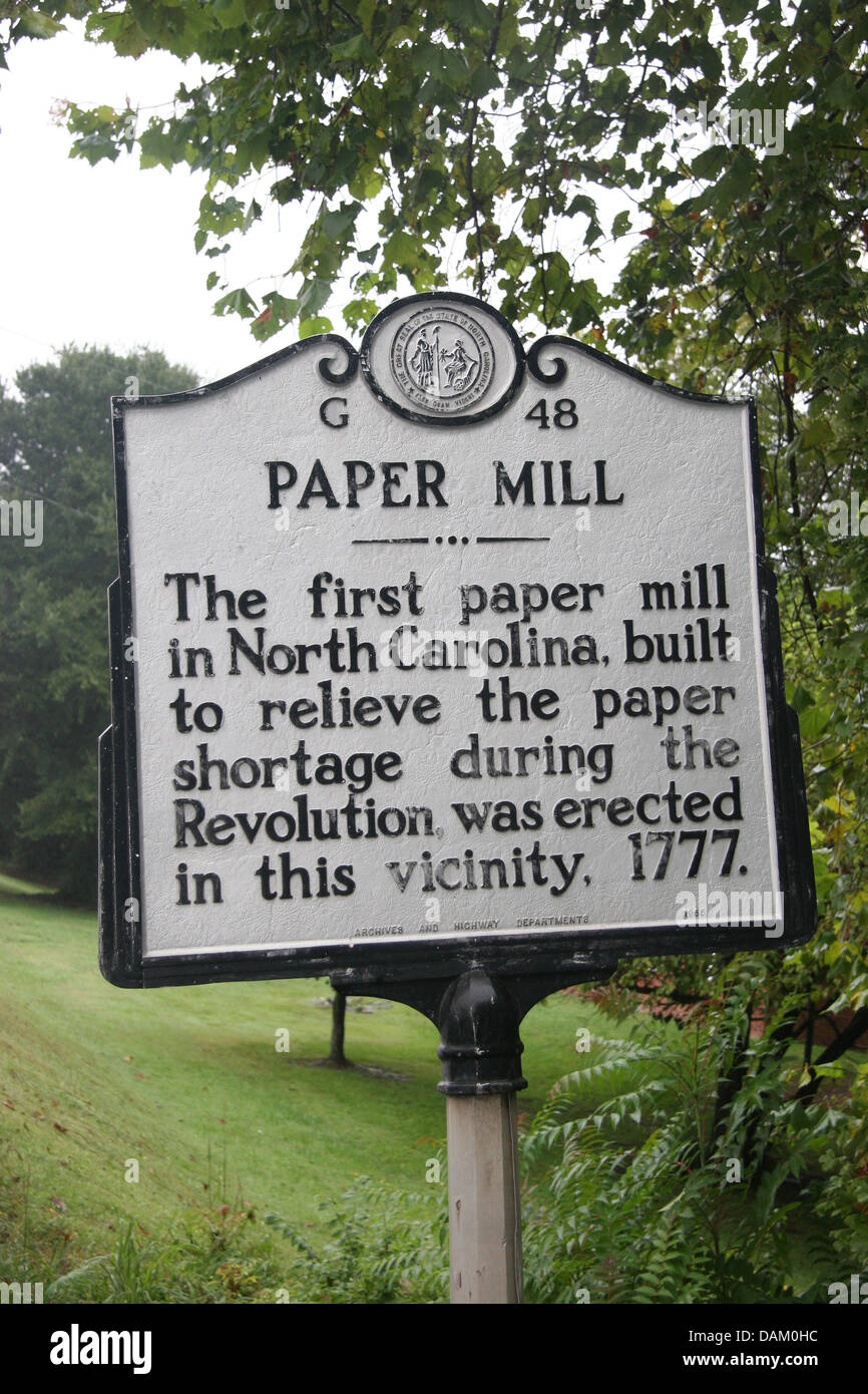 PAPER MILL The first paper mill in North Carolina, built to relieve the ...