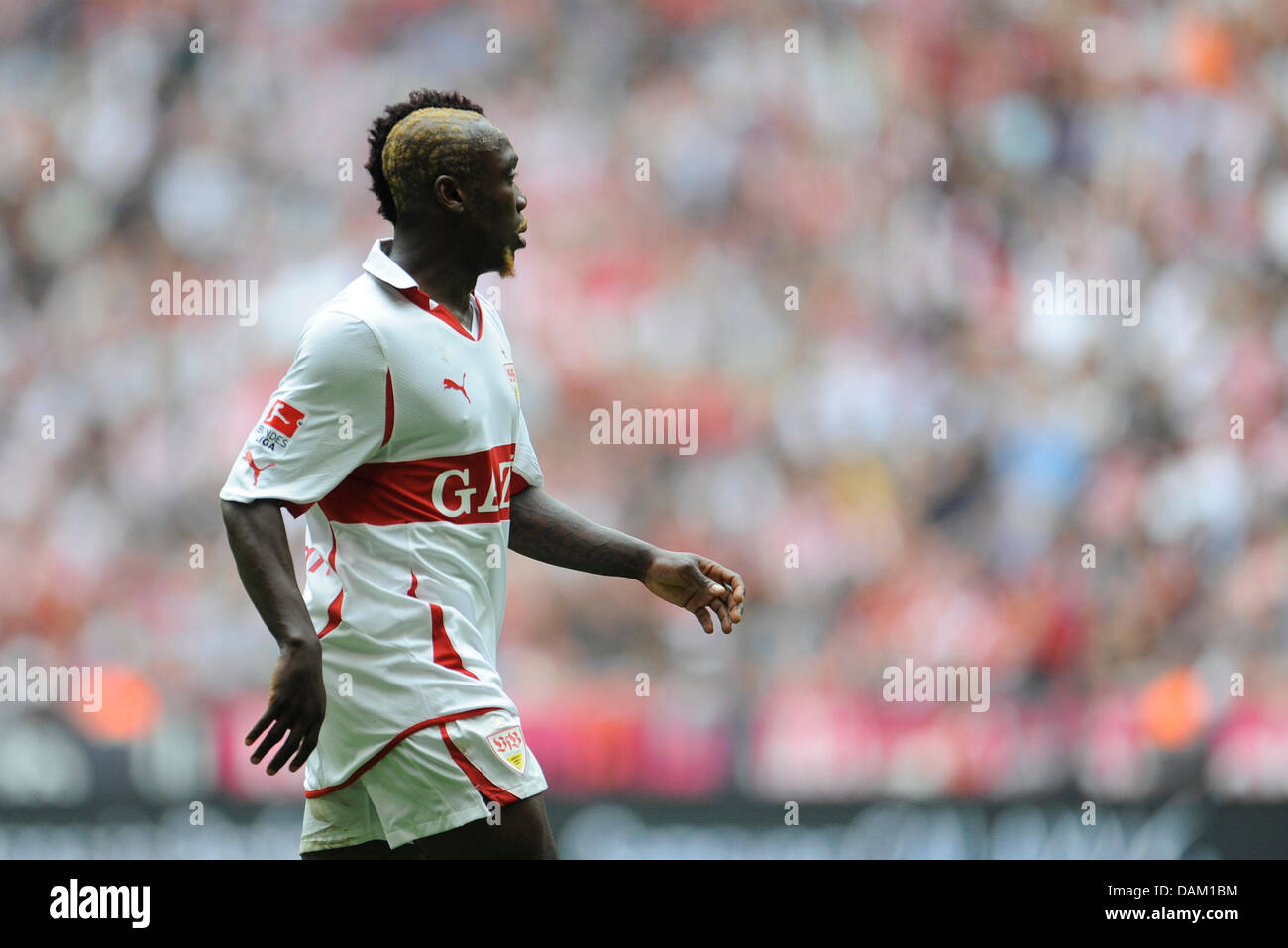 Stuttgart's Arthur Boka walks across the pitch during Bundesliga match ...