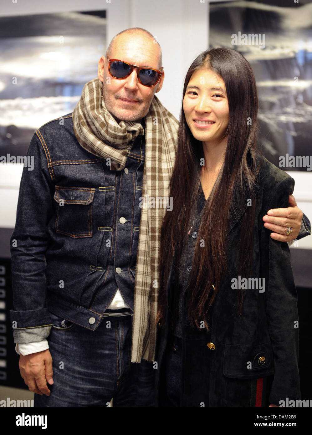 Swiss photographer Michel Comte arrives at the opening of his ...