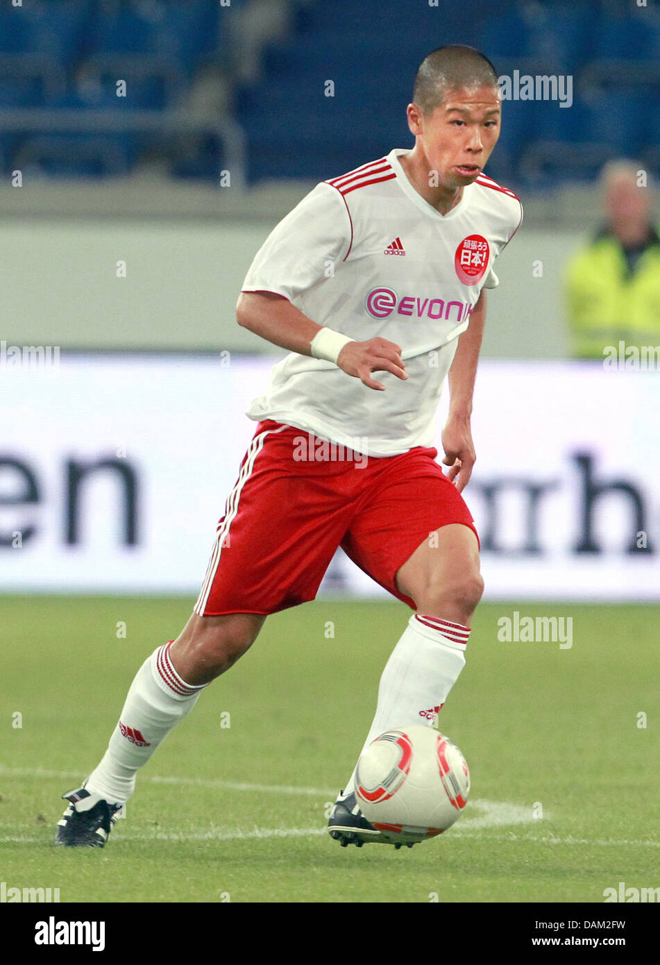 Japanese player Takayuki Morimoto is pictured during the friendly match ...