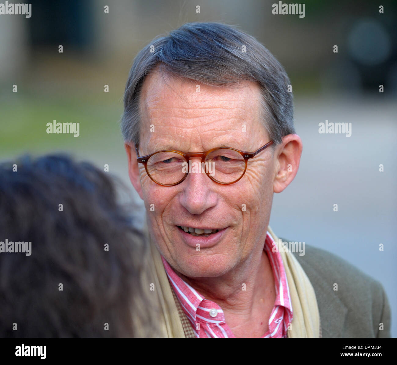 Writer Friedrich Christian Delius arrives at the Festspielhaus Hellerau ...