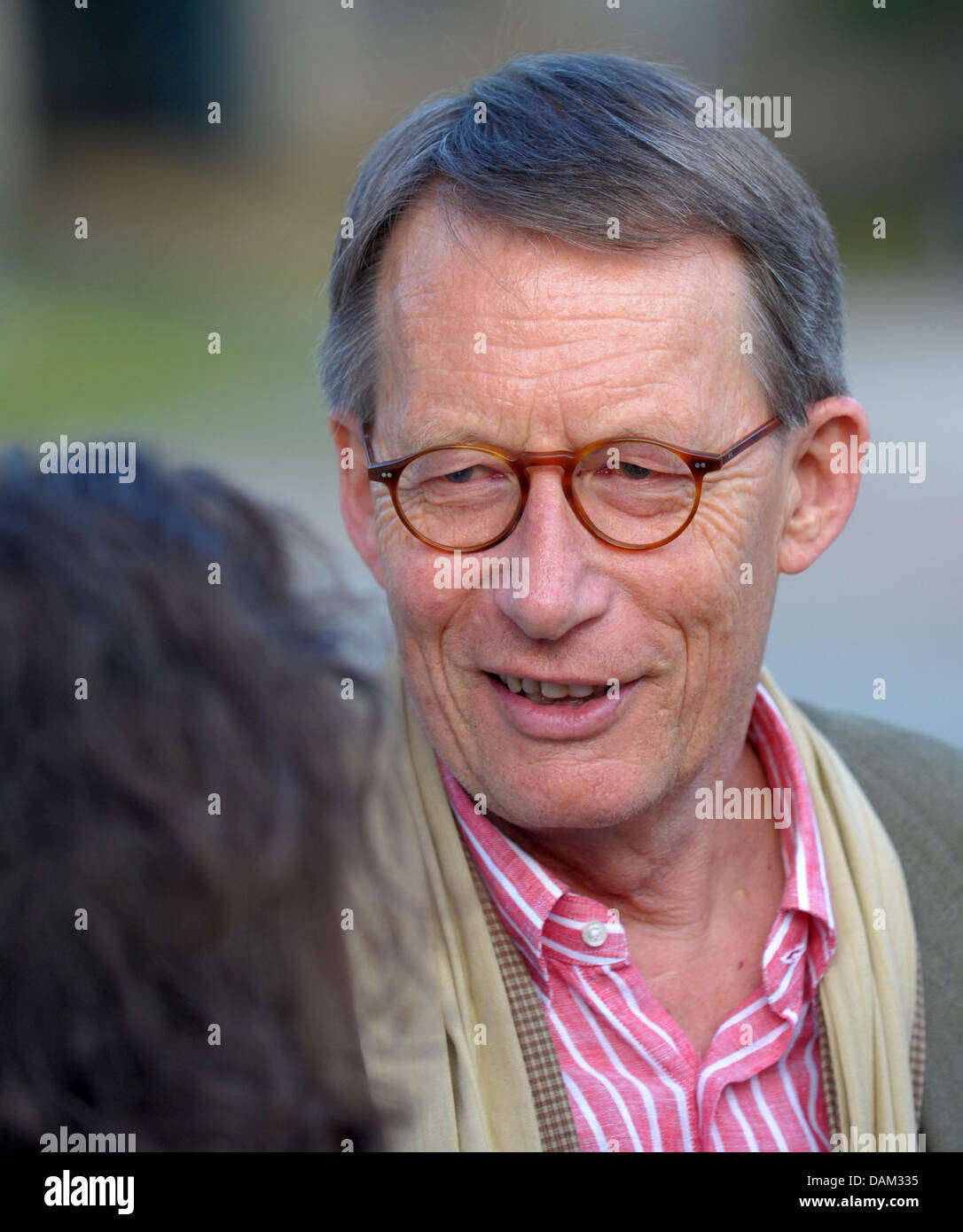 Writer Friedrich Christian Delius arrives at the Festspielhaus Hellerau ...