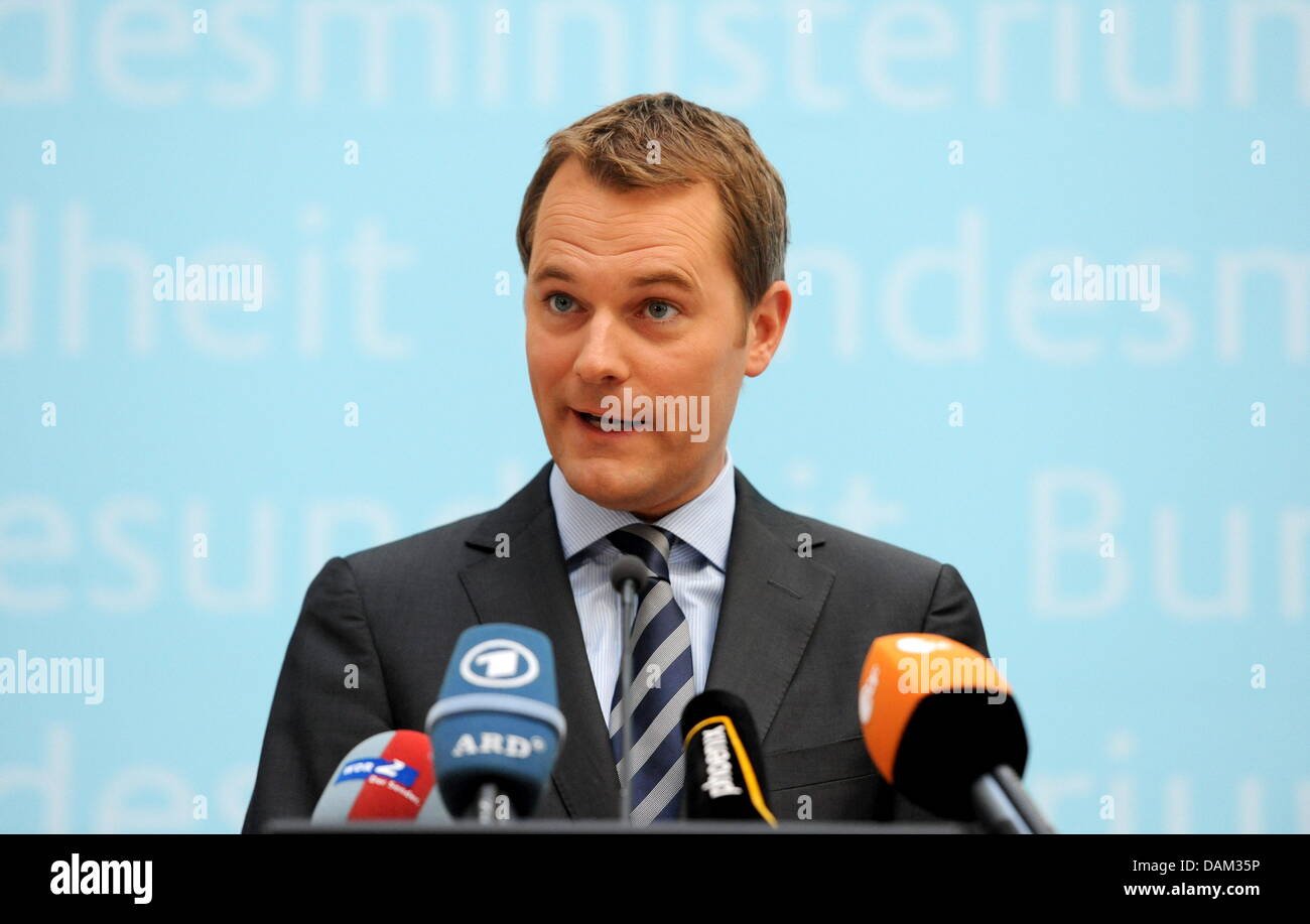 German Health Minister Daniel Bahr speaks at the official handing over ...