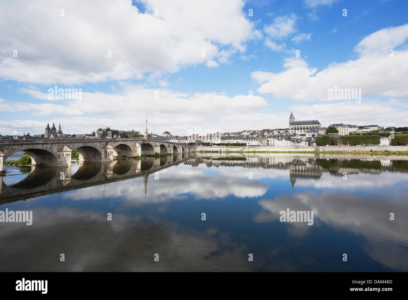 France, View of Jacques Gabriel bridge and Saint Louis cathedral Stock ...