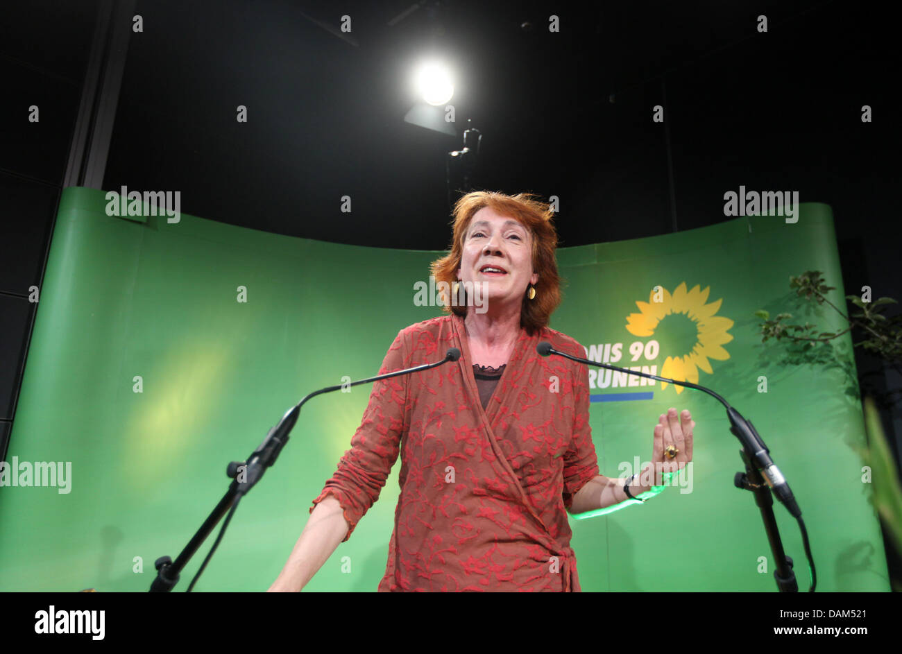 Green Party (Die Gruenen) main candidate, Karoline Linnert, is happy ...