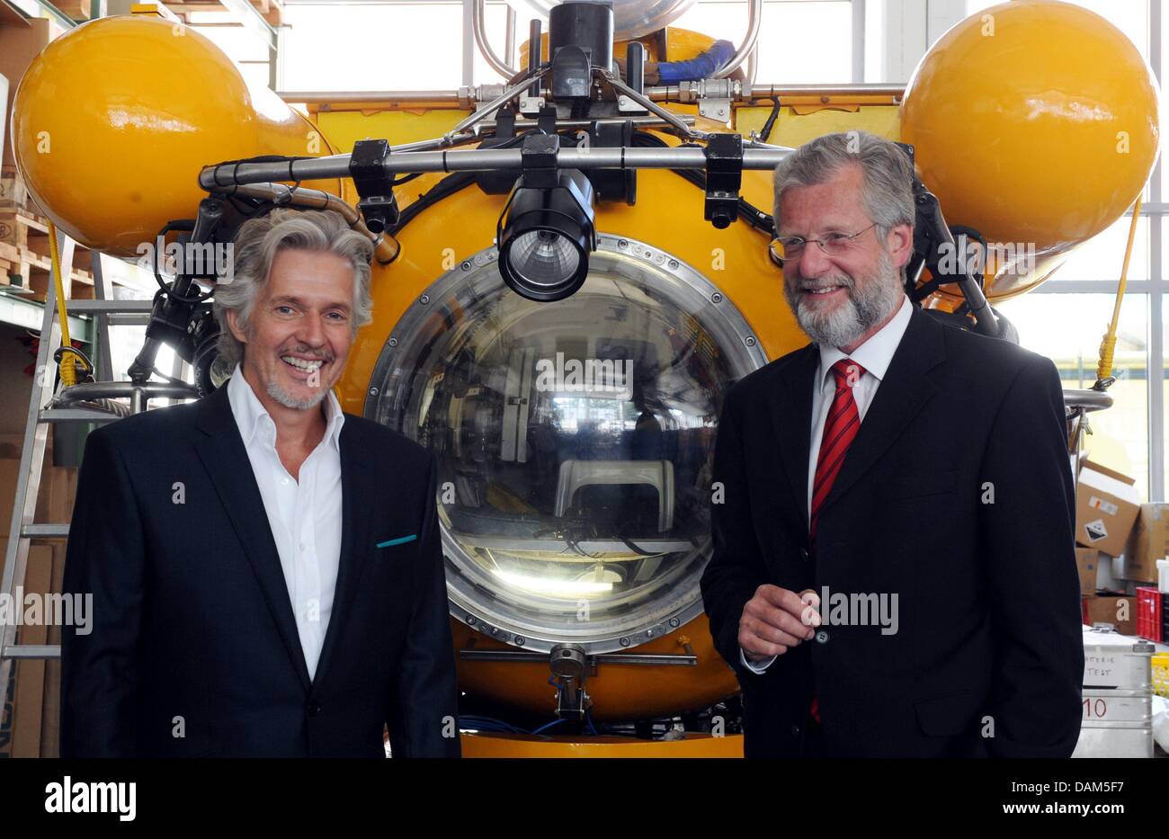 Author Frank Schaetzing ("The Swarm") stands with the director of the ...